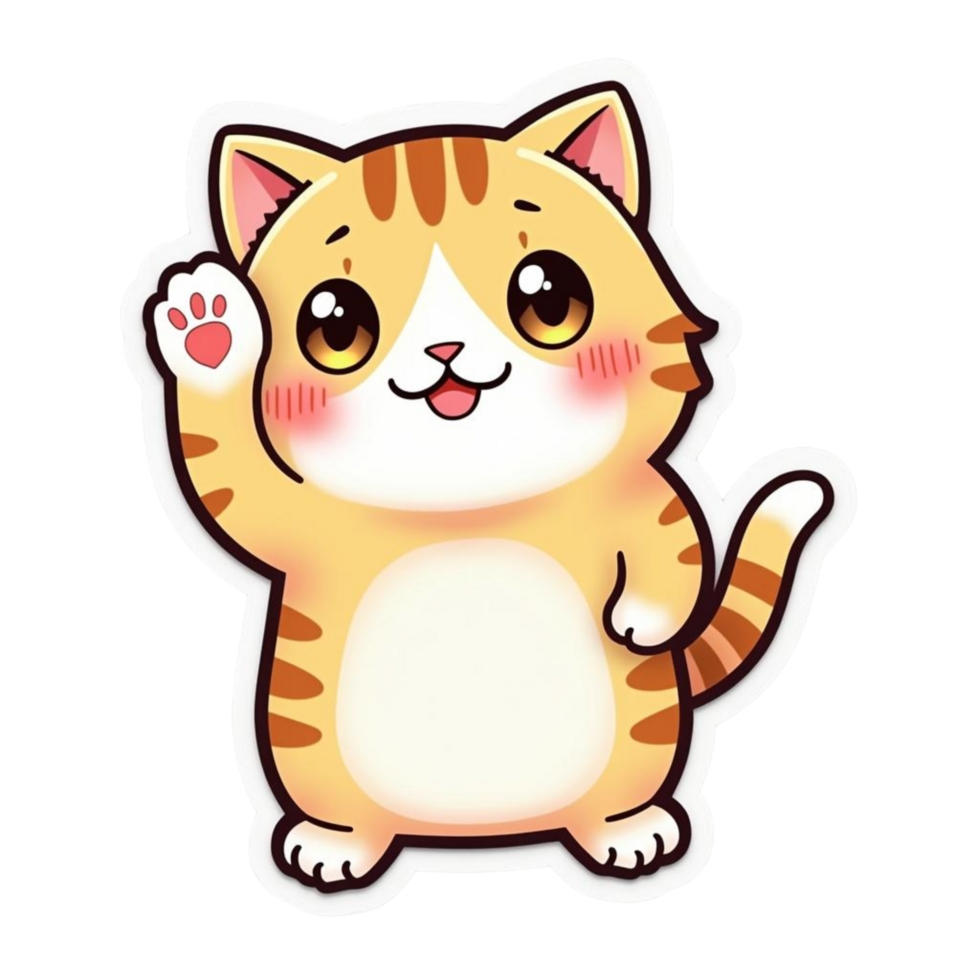 cute cat waving hand 49888389 PNG