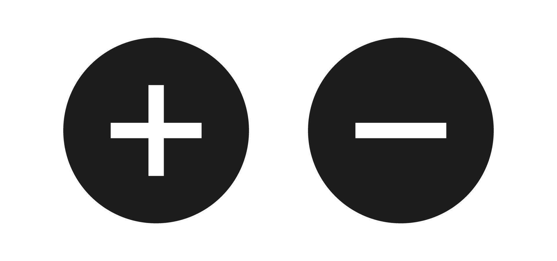 Add and remove round button icons. Plus minus circular web element icon illustration 49889450 ...