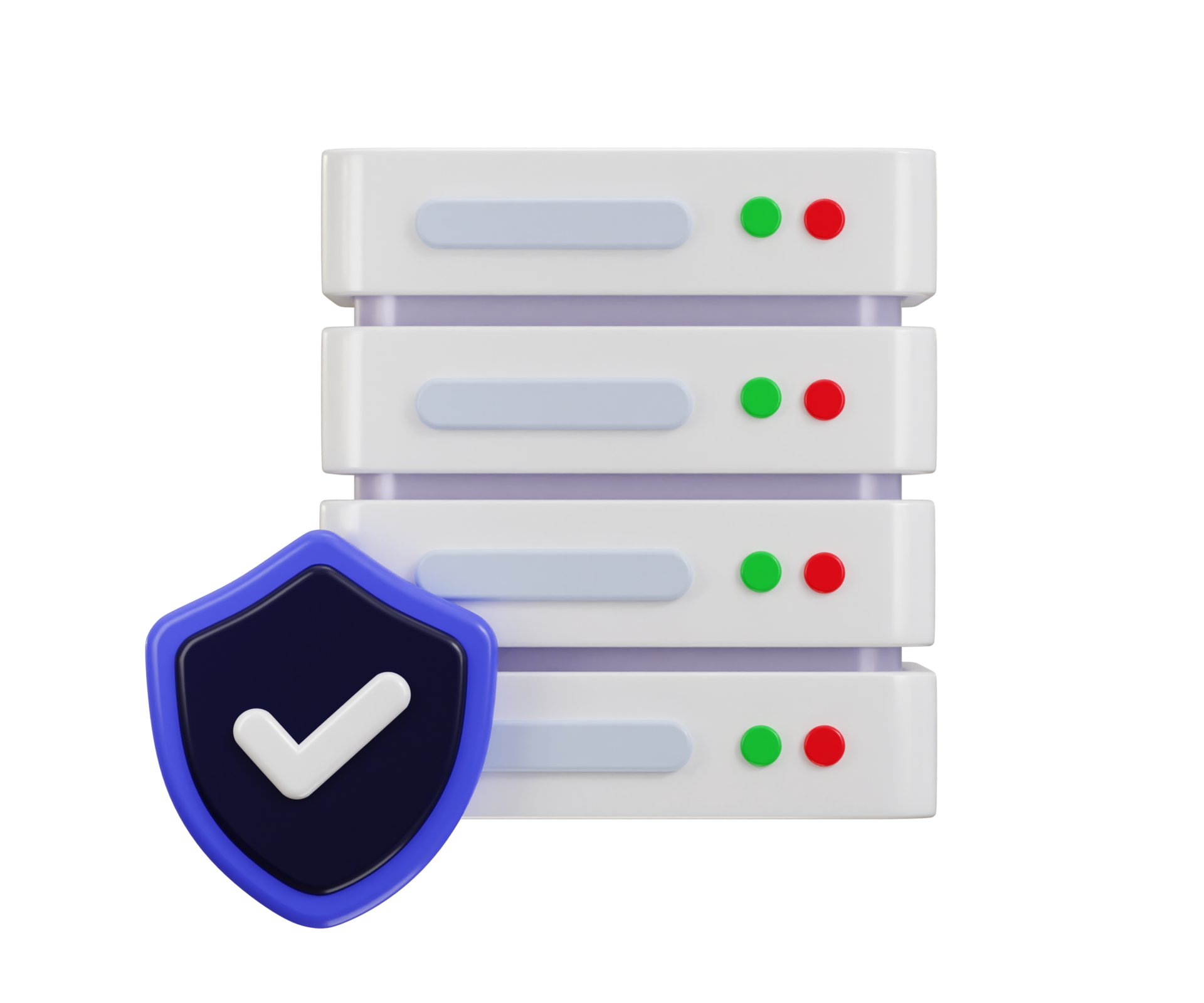 Data Center With Protect Shield Icon Server 3d Icon Server Data Web
