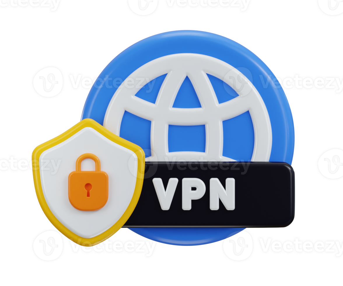 VPN icon 3d render with padlock, globe and protect shield icon concept ... VPN icon 3d render with padlock, globe and protect shield icon concept ...