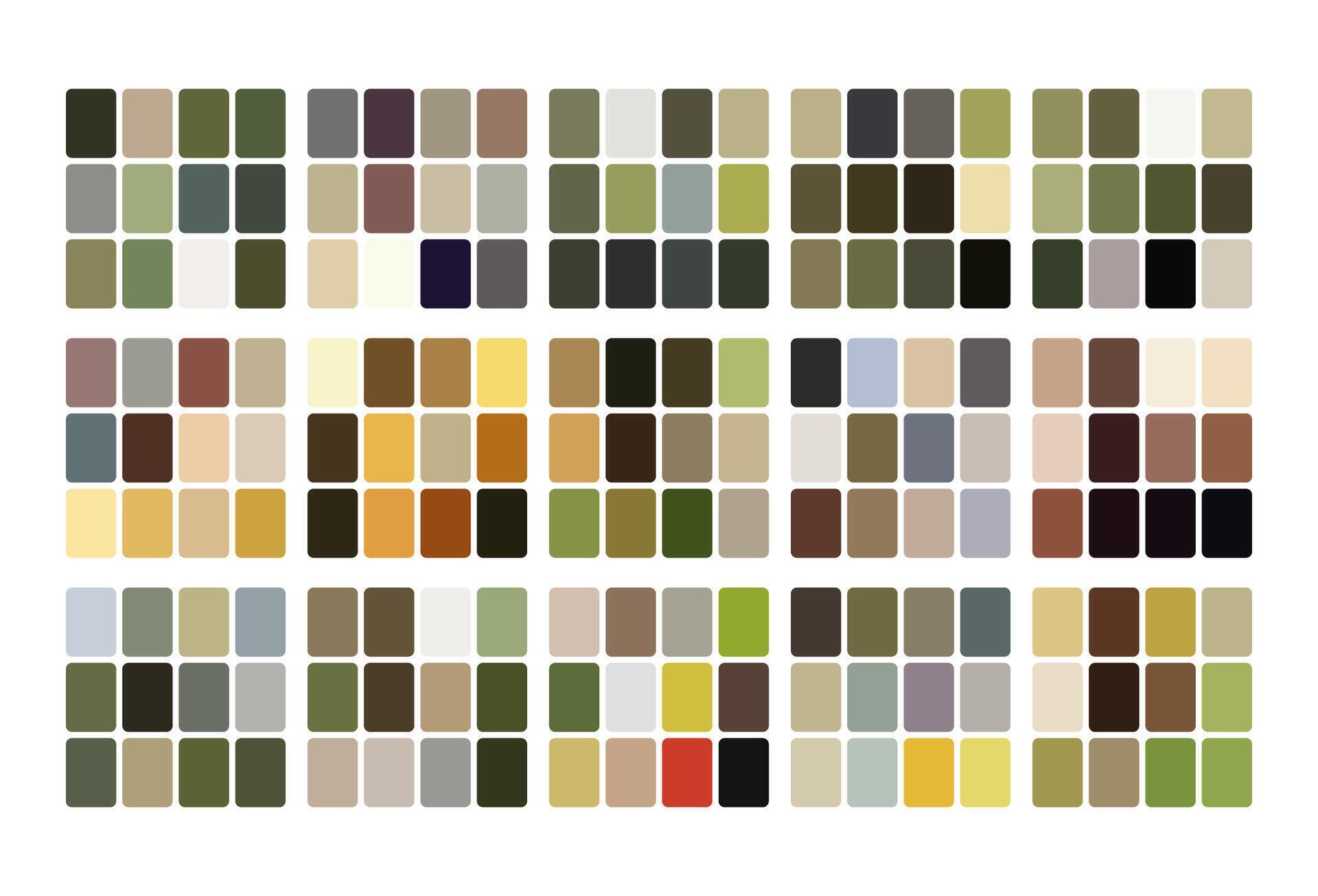 Indian khaki color palette. Trend color palette guide template. Fit for fashion designers ...