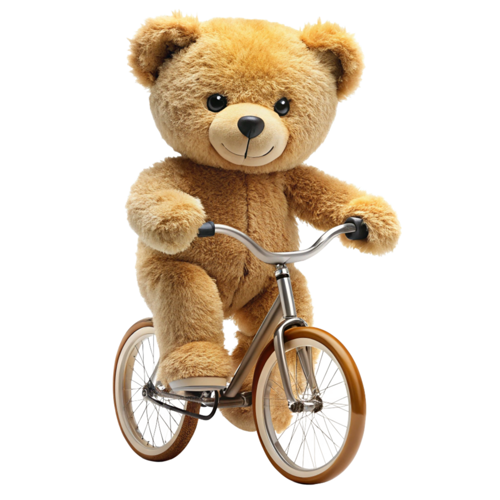 Smiling Bear Riding a Bike 49891707 PNG