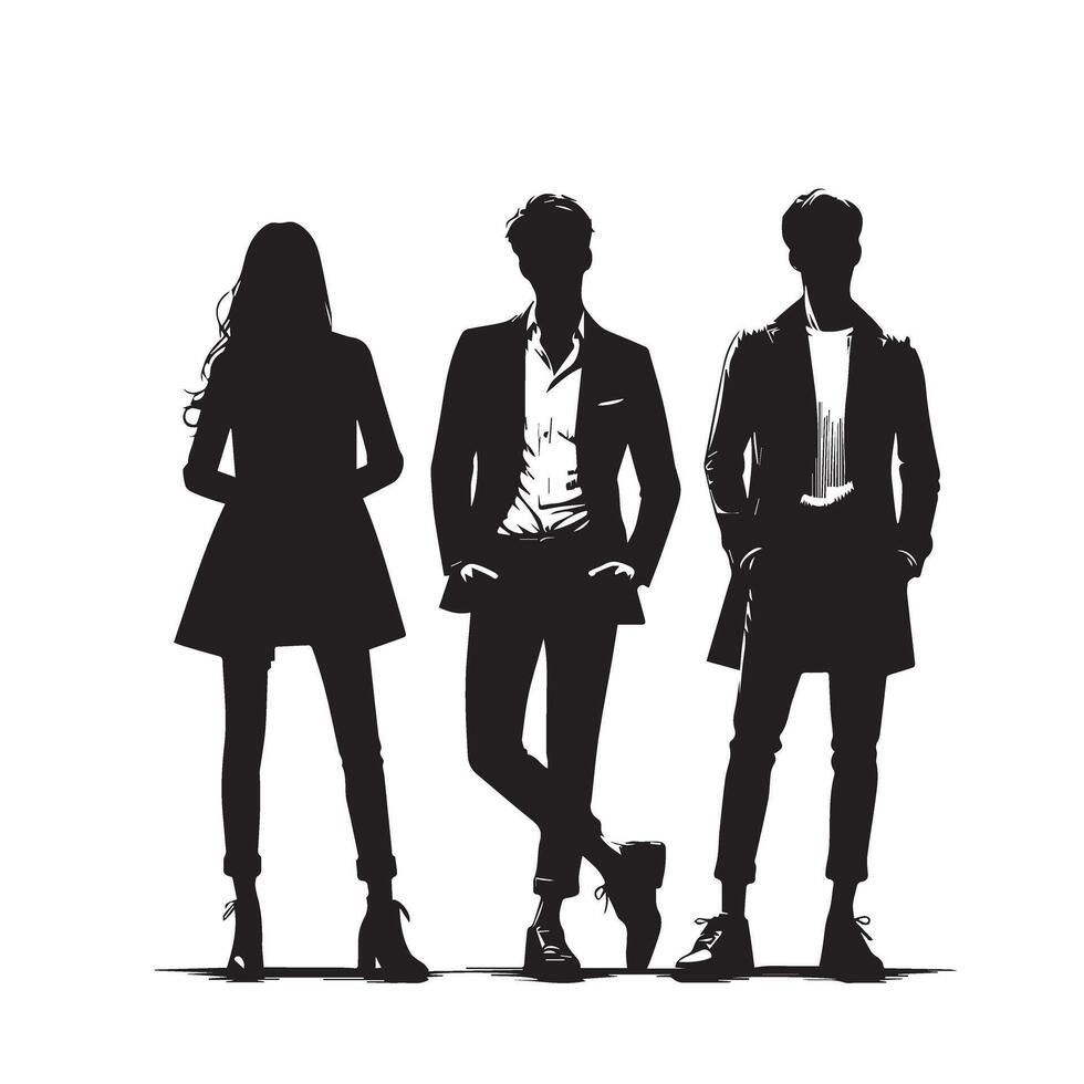 Businessman Silhouette Business Man And Women Illustration Black And