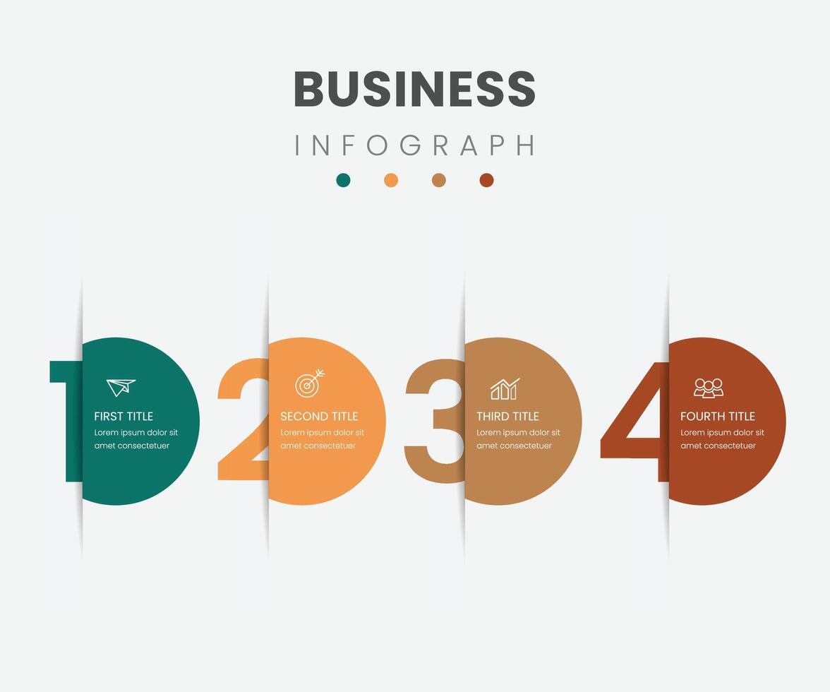 Business Infographic Data Visualization Number Circle Frame Simple