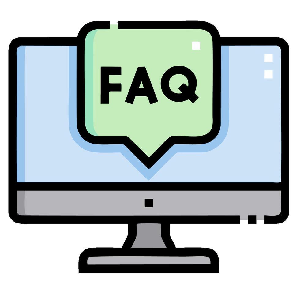 faq icon on computer monitor 49925300 Vector Art at Vecteezy