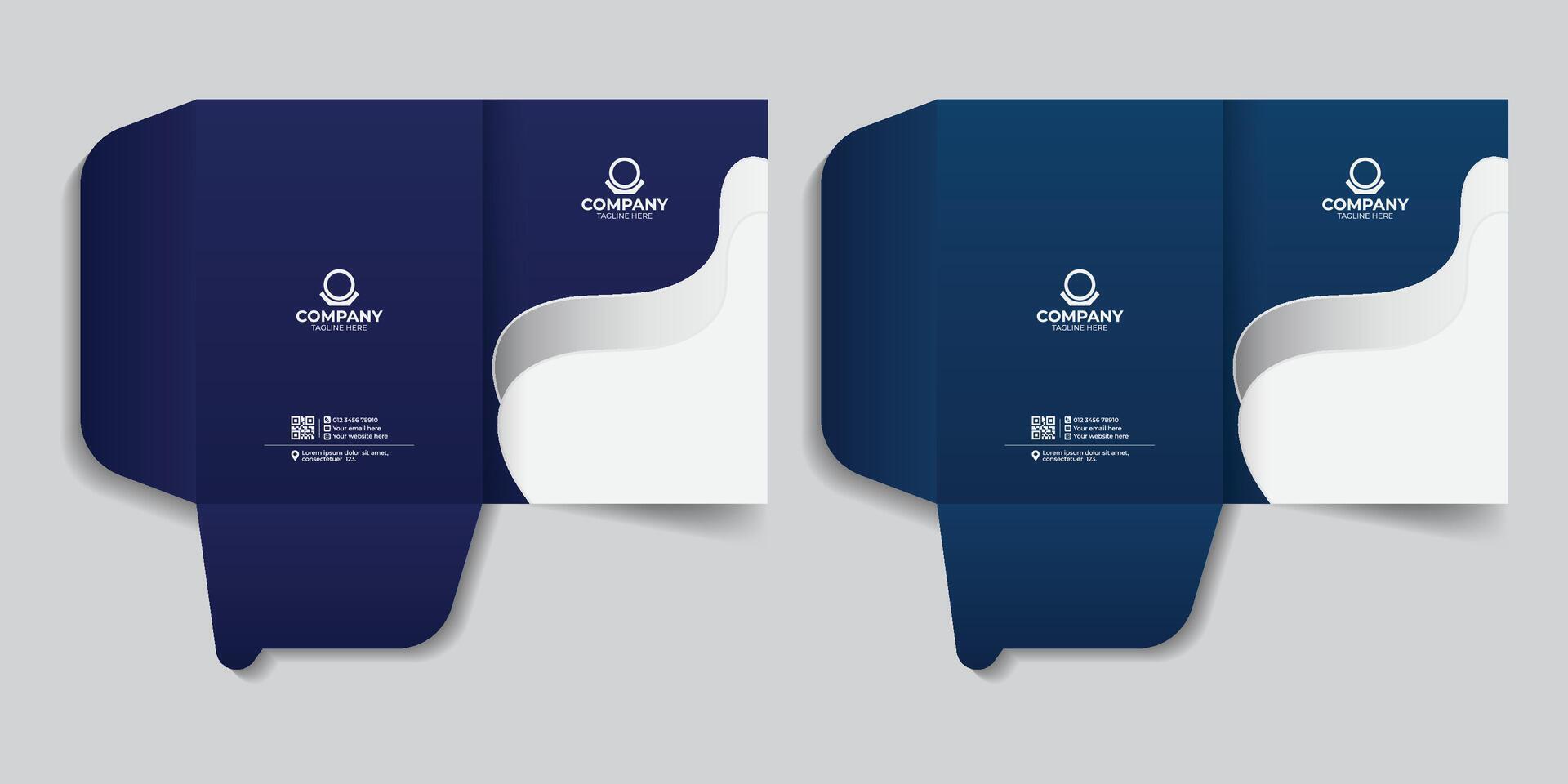 Back Part Clean Colorful And Front Part Abstract Background Creative File Folder Or Report Cover