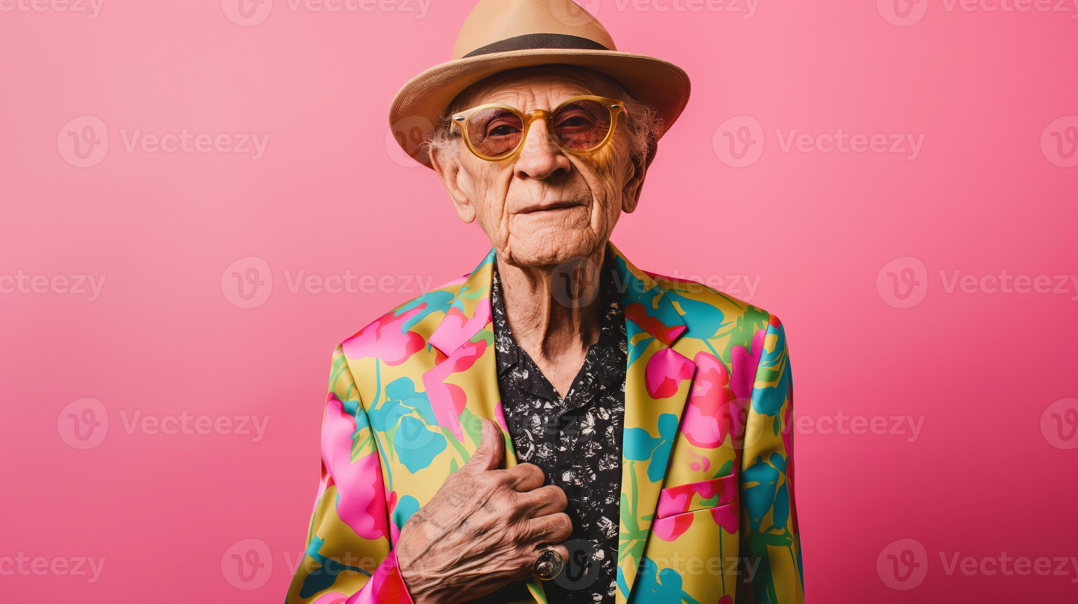Stylish Elderly Man in Bright Suit 49934481 Stock Photo at Vecteezy