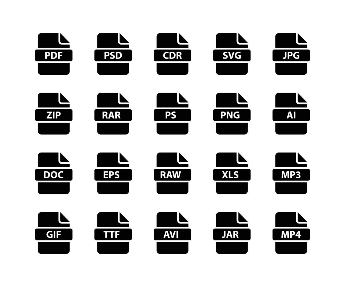 File Format Icon Set File Type Icon Set Format And Extension Of