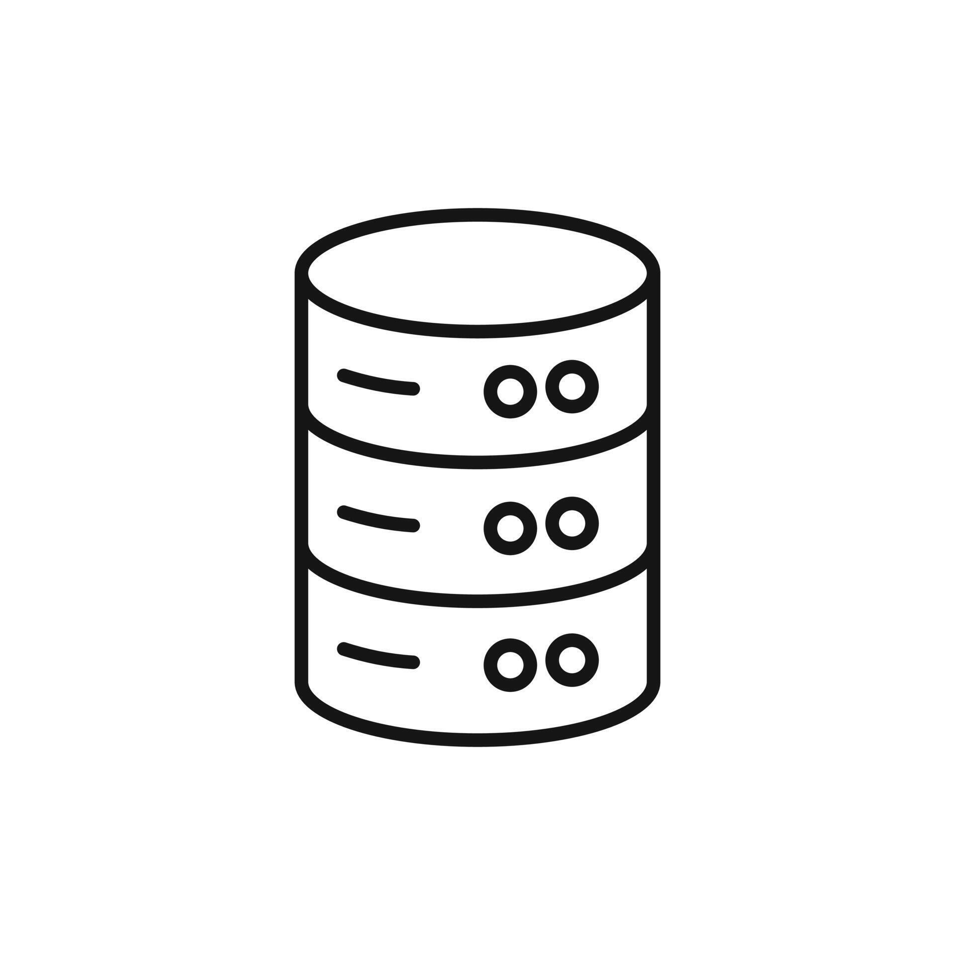 Database Icon Set Cylinder Server Data Storage Symbol Hdd Cloud