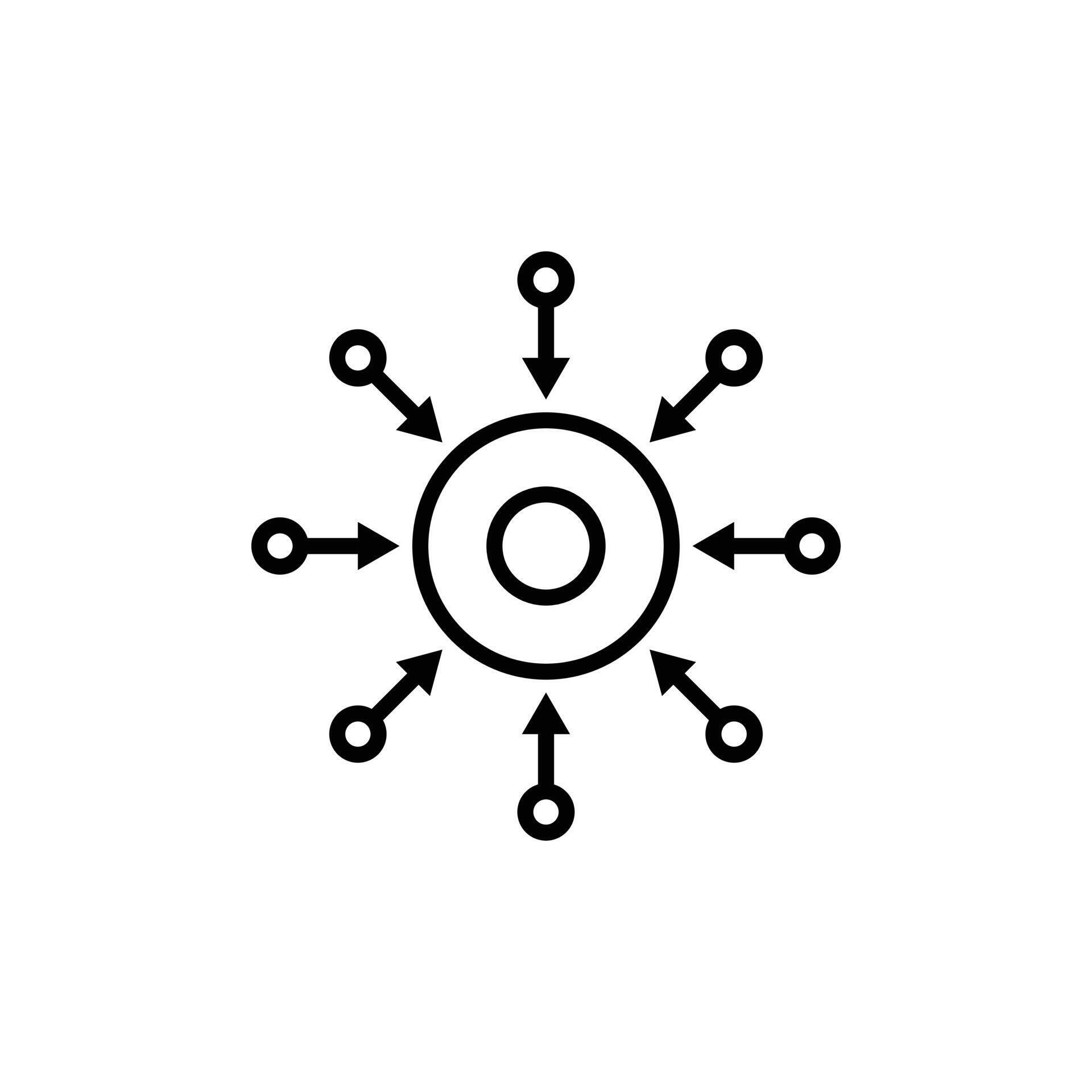 Centralized icon set. enterprise data hub symbol. customer centric ...