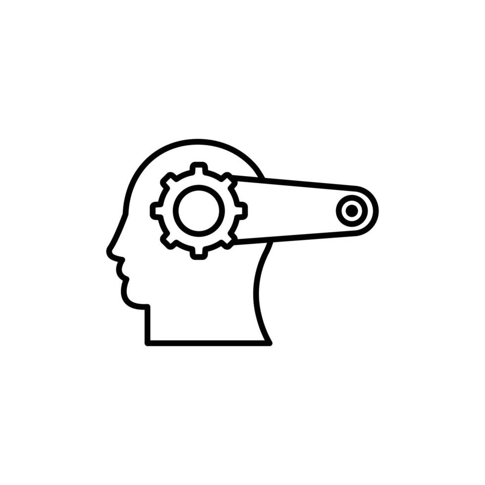 Interpretation Icon Set Critical Data Analysis Symbol In Black Filled And Outlined Style Brain
