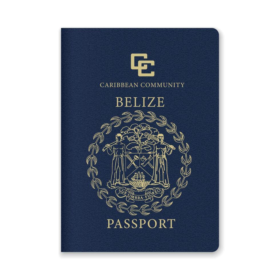 Belize Passport Cover With Gold Emblem And Text 49946345 Vector Art At Vecteezy
