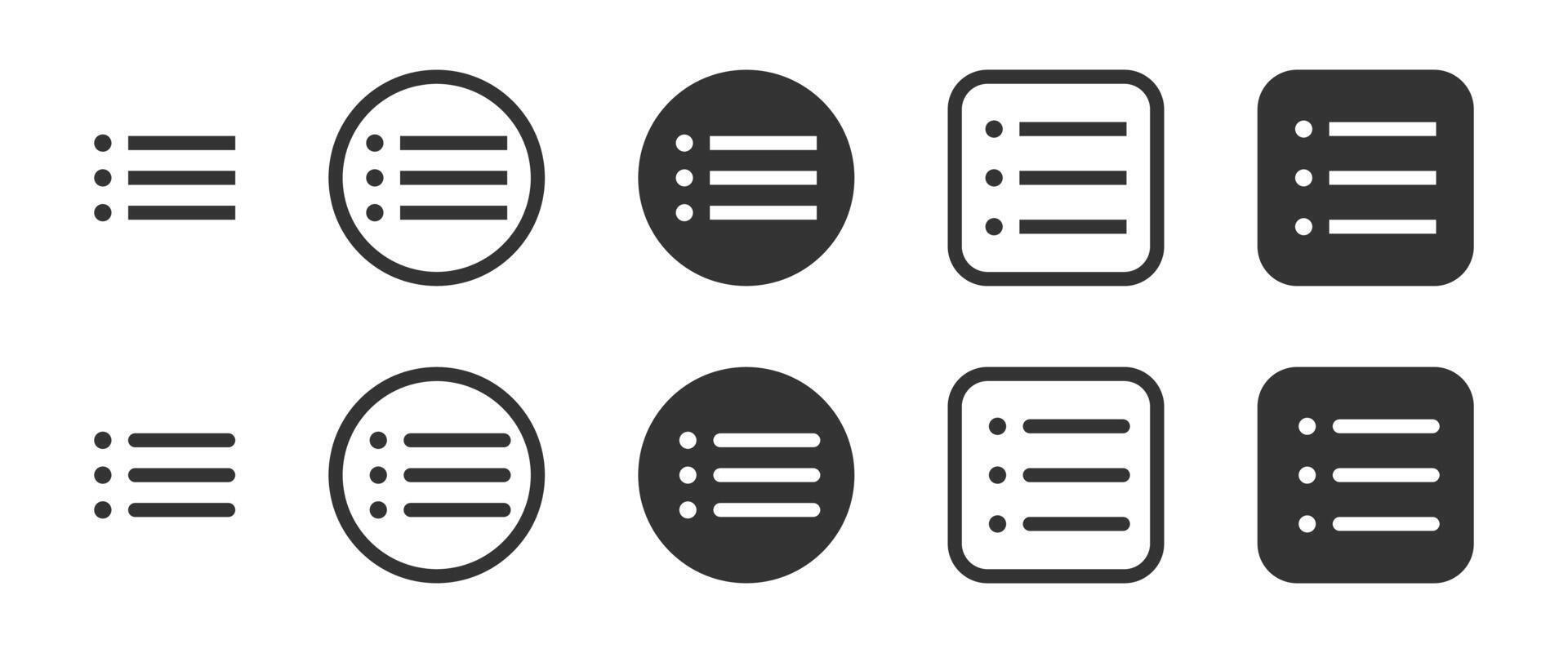 VectIcons of bullet point lists in different shapes, including circle ...