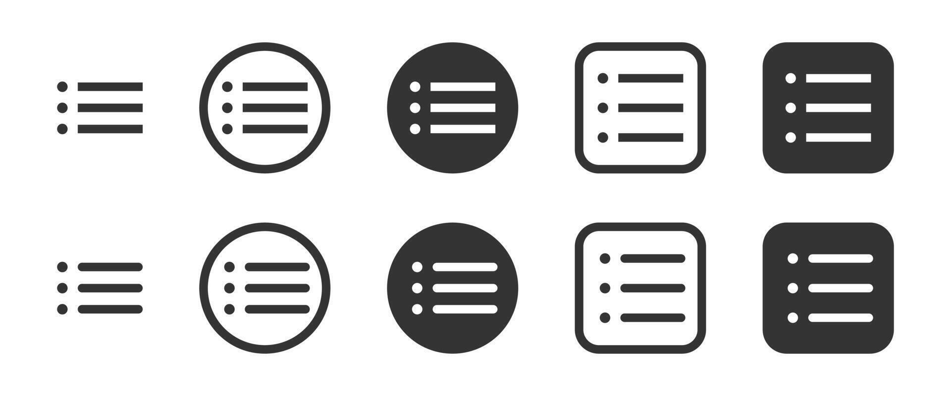 VectIcons of bullet point lists in different shapes, including circle ...