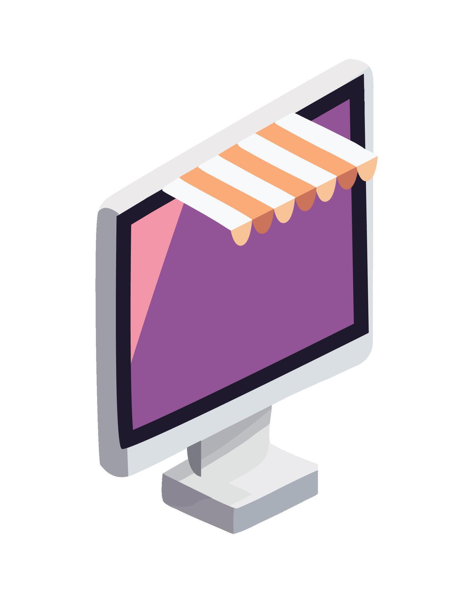 A computer monitor with an awning on it 49948944 Vector Art at Vecteezy