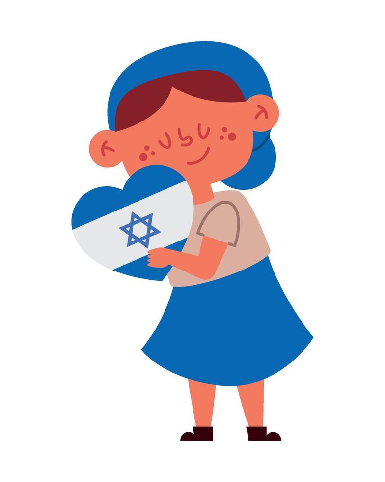 Israeli Girl Holding Heart With Flag Of Israel Illustration 49949034 Vector Art At Vecteezy