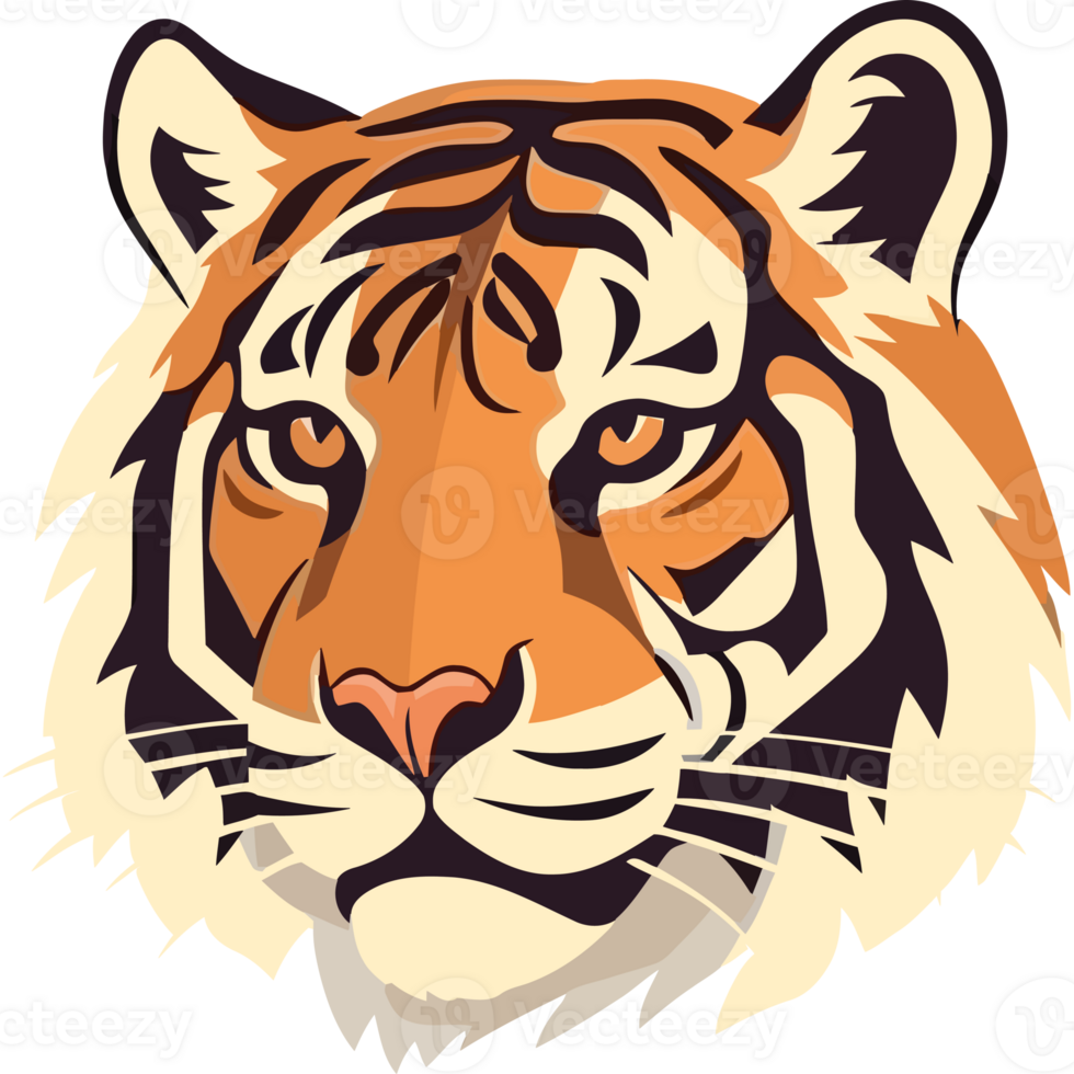 A Tiger Head With A Black Background 49949192 Png
