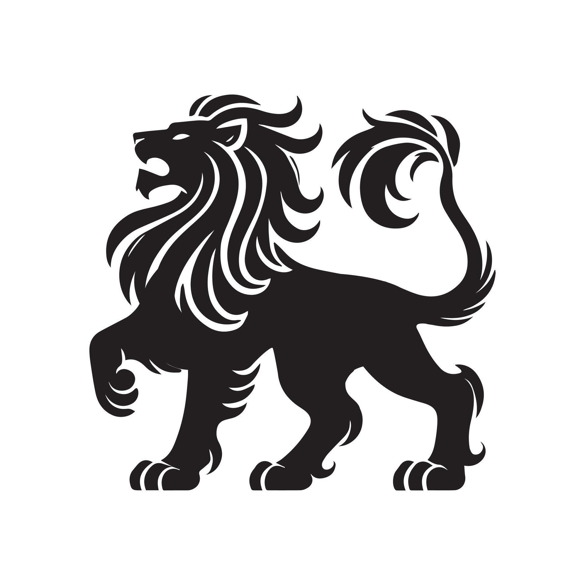 Medieval Heraldic Lion Clipart Design - Heraldic lion illustration in ...