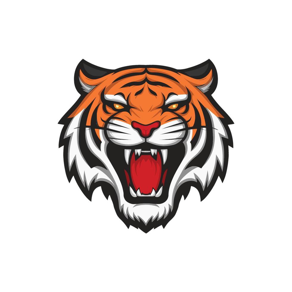 Tiger Roar Design Illustration On White Background 49969858 Vector Art At Vecteezy