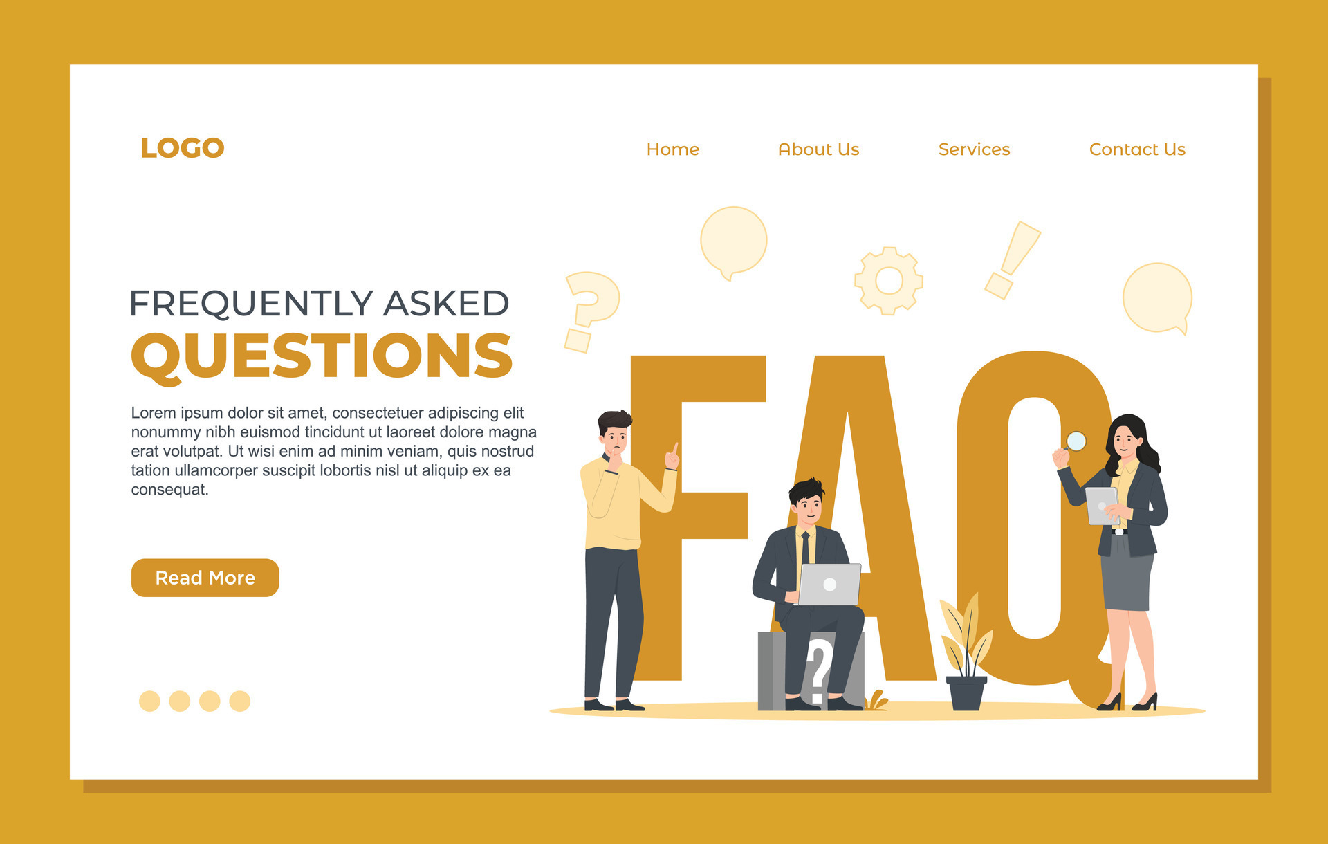 faq frequently asked questions concept illustration Flat landing page design concept of faq ...