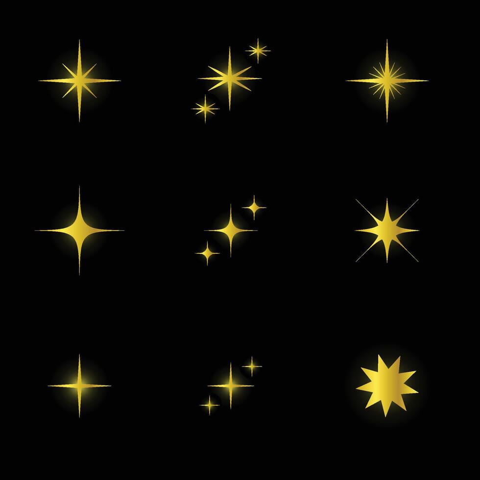 realistic sparkling star collection with light effect 49991794 Vector Art at Vecteezy