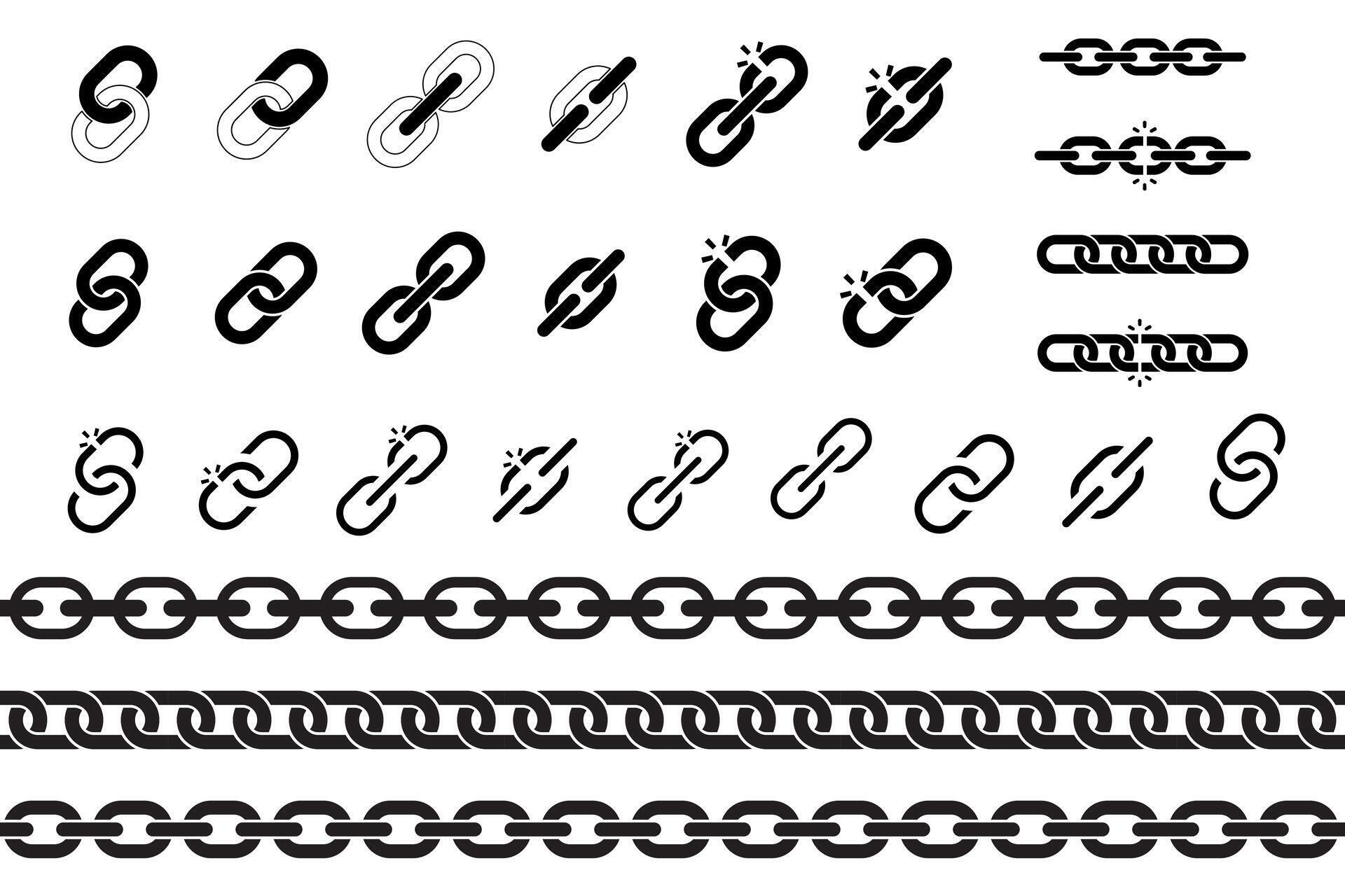 Set of icons and borders made with chains 49998111 Vector Art at Vecteezy Set of icons and borders made with chains 49998111 Vector Art at Vecteezy