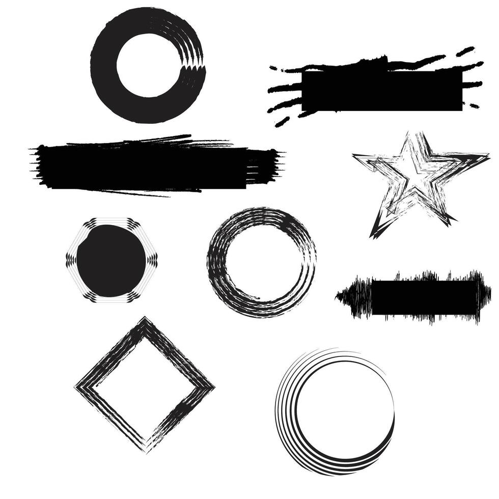 brush, grunge, , design, brushstroke, border, element, 49999649 Vector ...