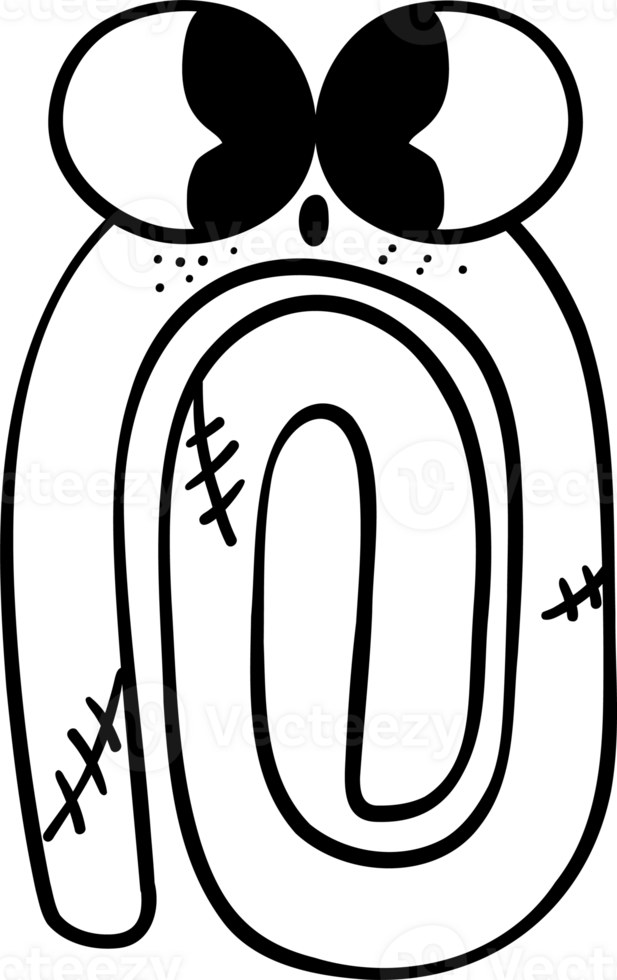 Groovy Retro School Supplies Halloween cartoon outline 49999760 PNG