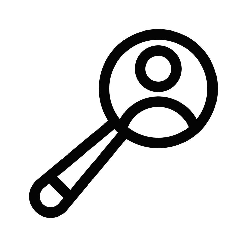 Magnifying Glass Search People Icon Editable Stroke 50000659 Vector