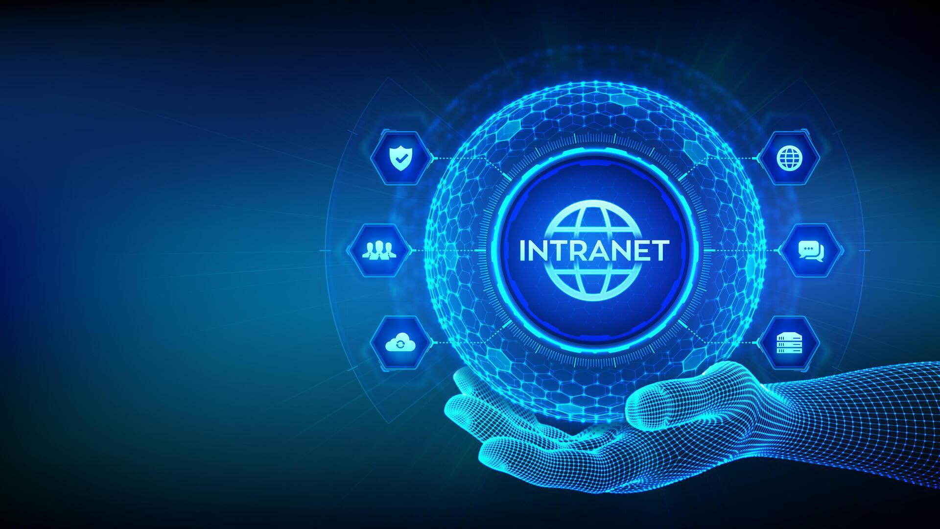 Intranet Global Network Connection Technology Concept In The Shape Of Sphere With Hexagon Grid