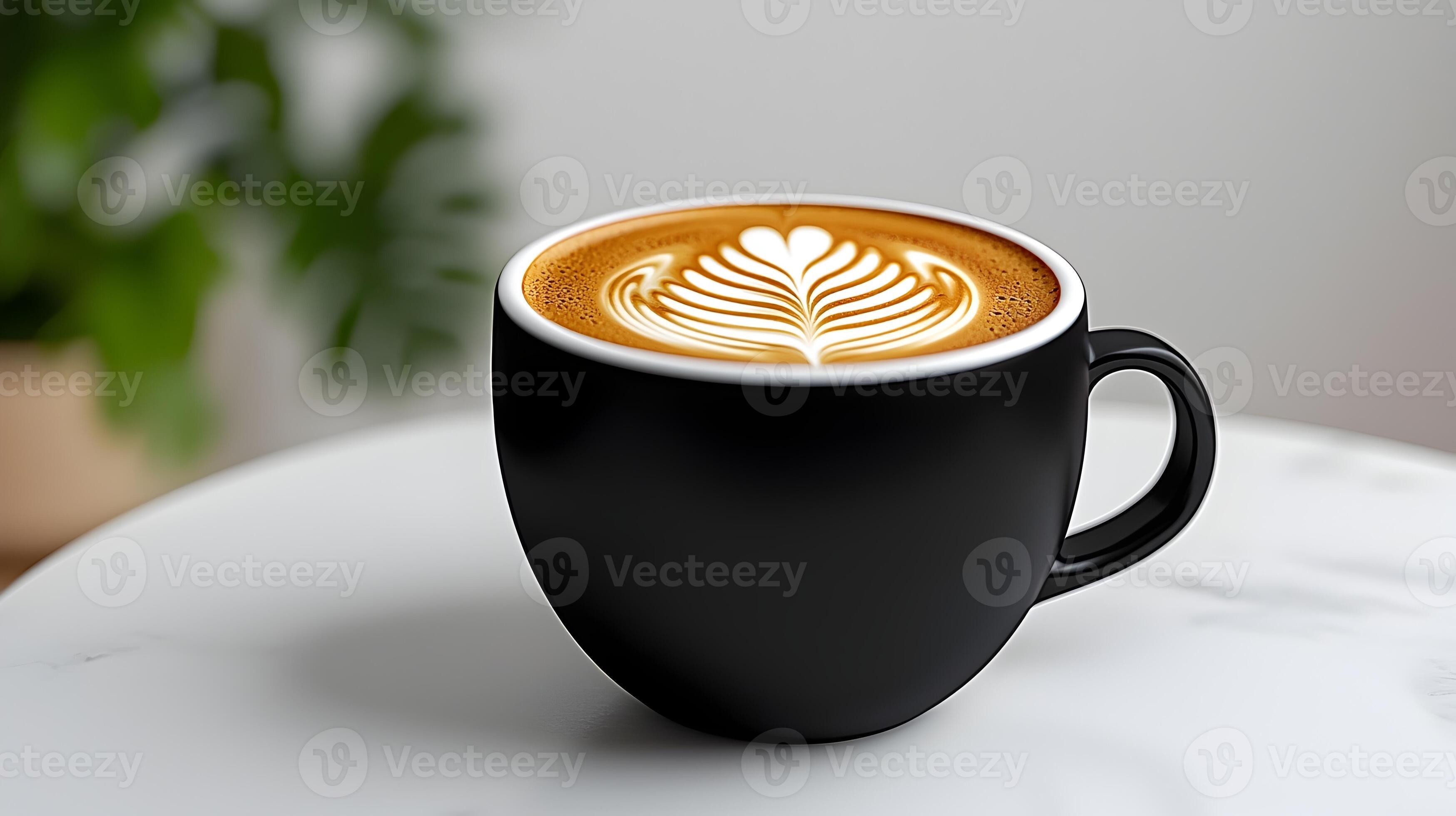 Skilled Barista s Artful 3D Coffee Cup with Leaf Shaped Latte Art 50002179 Stock Photo at Vecteezy
