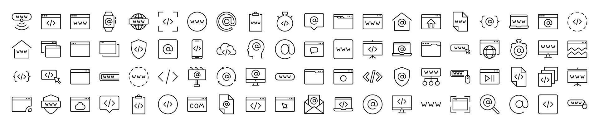 Web Page, Design, Programming Line Icon Collection. Editable Stroke ...