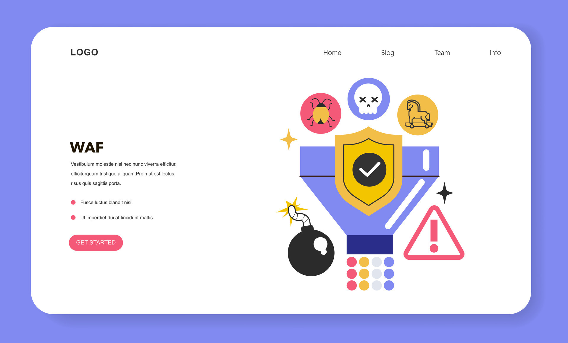 WAF Web Application Firewall web banner or landing page. Incoming 50004821 Vector Art at Vecteezy