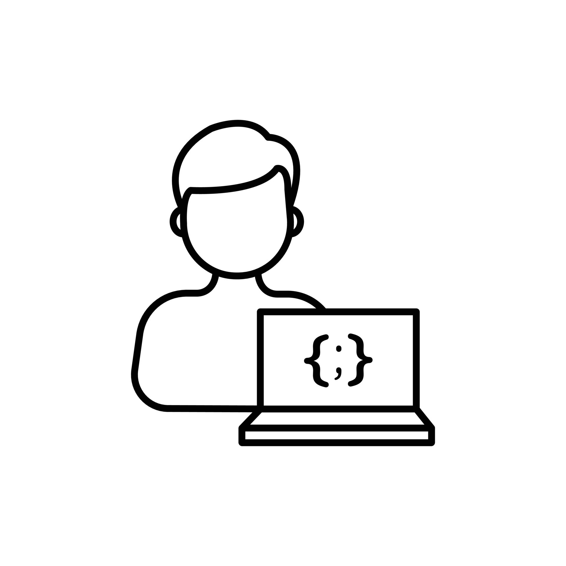 Programmer Icon Set Software Web Application Symbol In A Black Filled