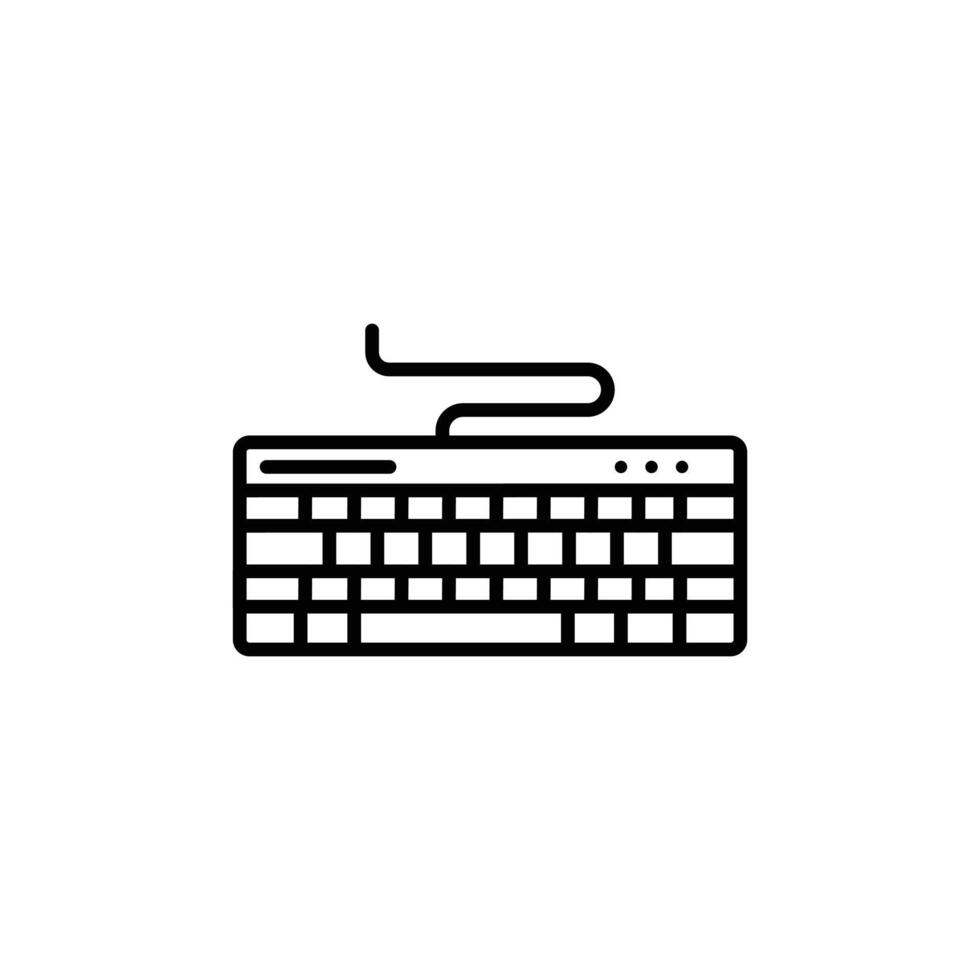 Keyboard icon set. computer typing keyboard symbol. pc keypad sign in black filled and outlined ...