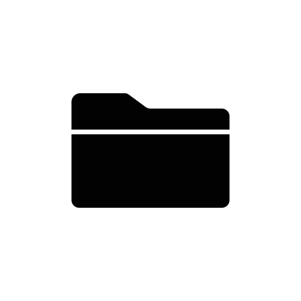 Folder icon set. computer data file symbol. simple project web folder sign in black filled and ...