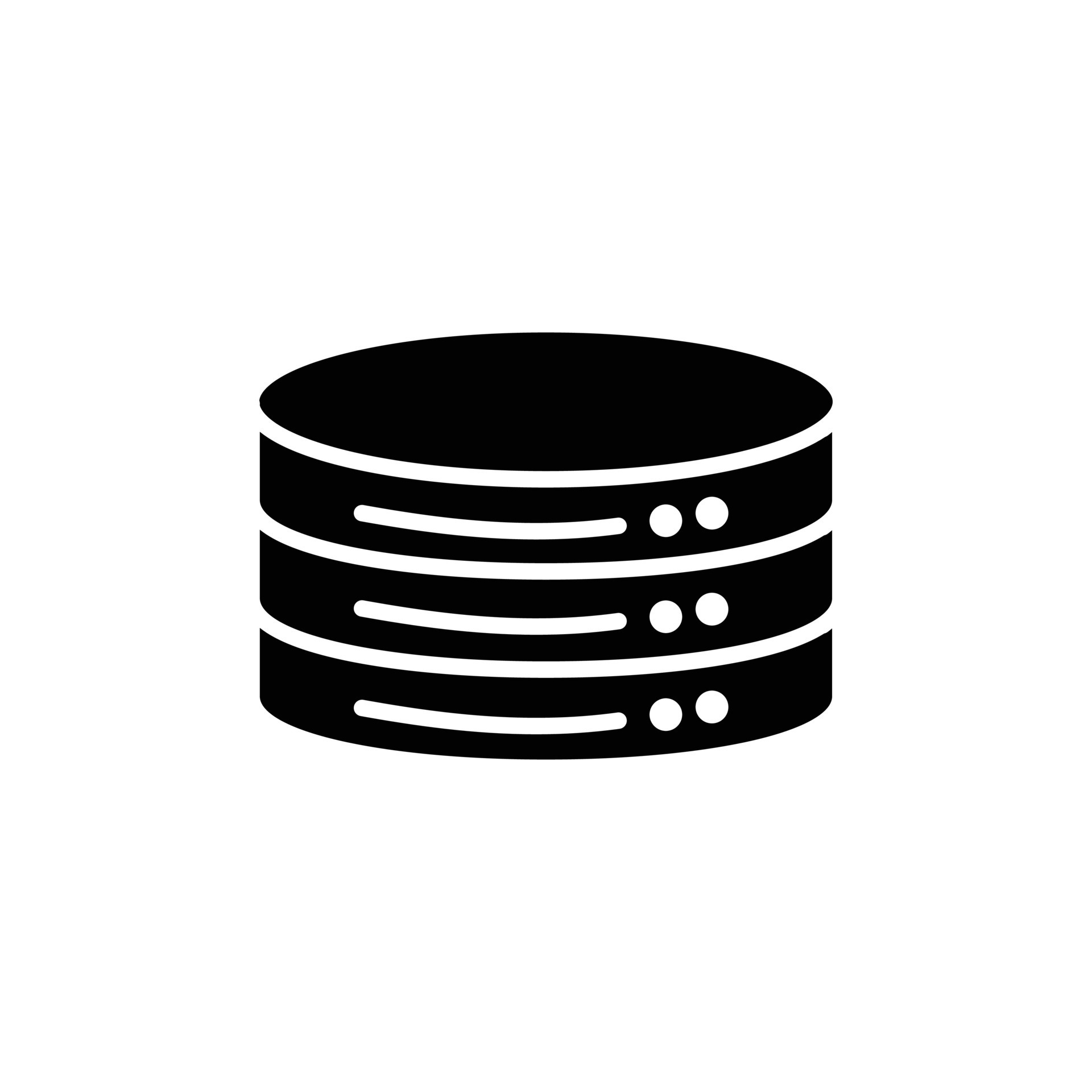 Database Icon Set Cylinder Server Data Storage Symbol Hdd Cloud Database Pictogram In Black
