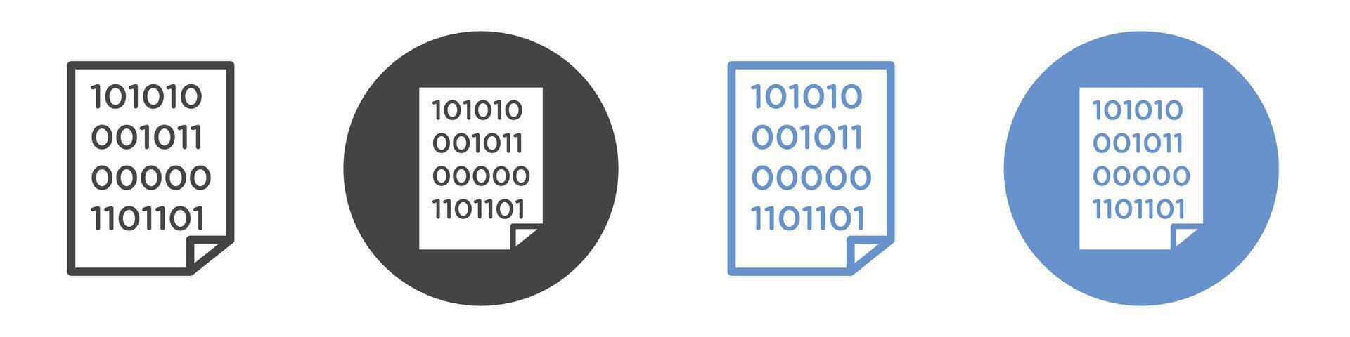 Binary code icon flat line symbol set. 50014581 Vector Art at Vecteezy