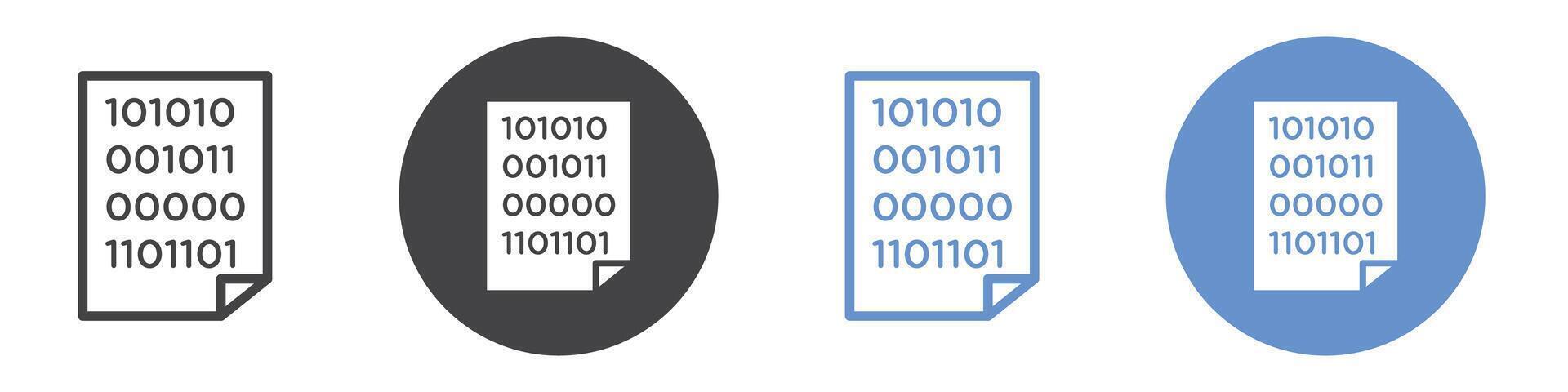 Binary Code Icon Flat Line Symbol Set 50014581 Vector Art At Vecteezy