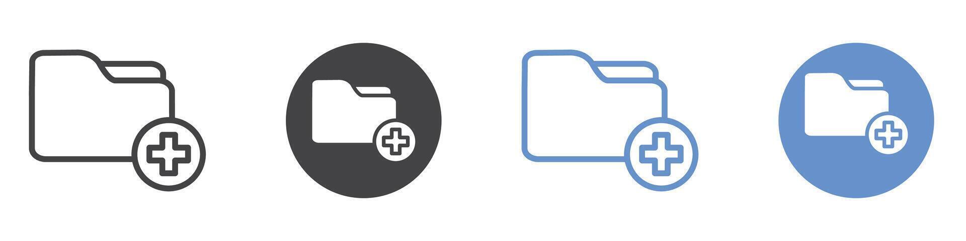 Create folder icon flat line symbol set. 50014634 Vector Art at Vecteezy