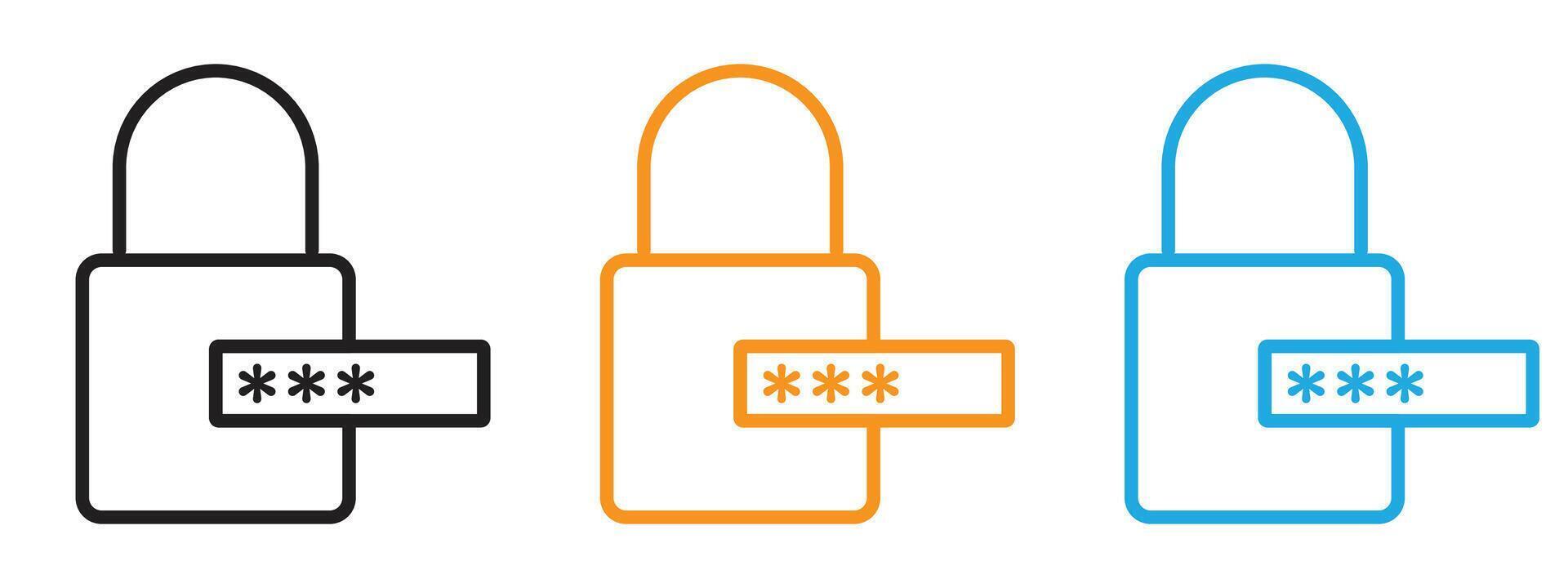 Code lock icon Thin line illustration set 50015497 Vector Art at Vecteezy