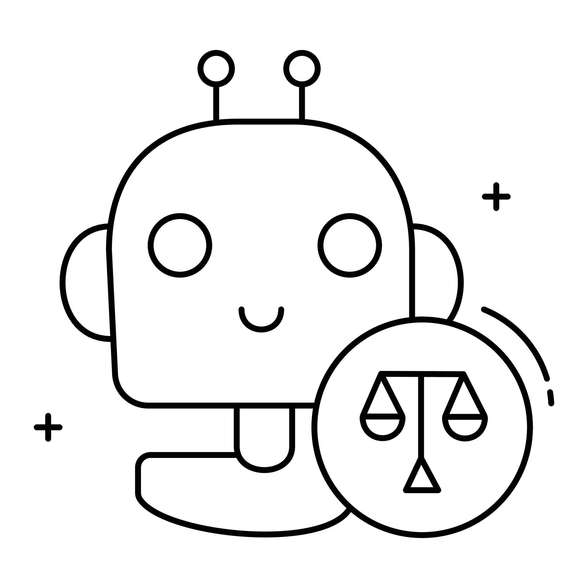 Robot Ethics Icon Design with Editable Stroke, robotics law, AI ethics ...