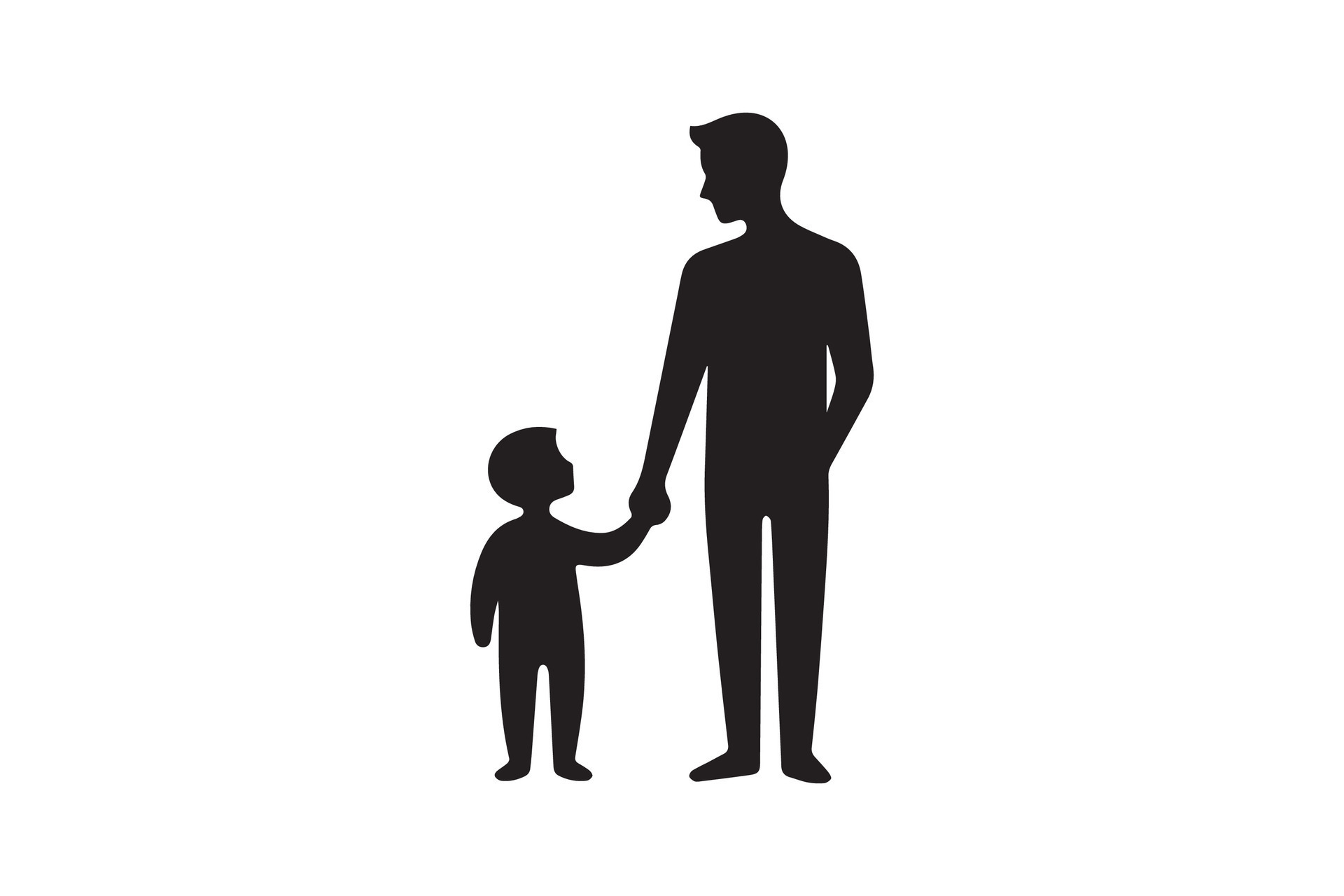 Father And Son Silhouette On White Background 50027757 Vector Art At