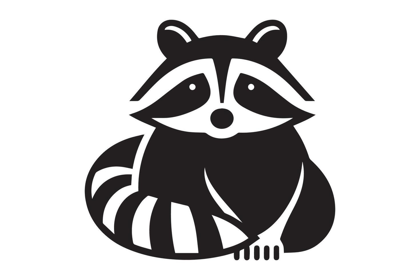 A black and white raccoon icon on a white background 50028913 Vector Art at Vecteezy