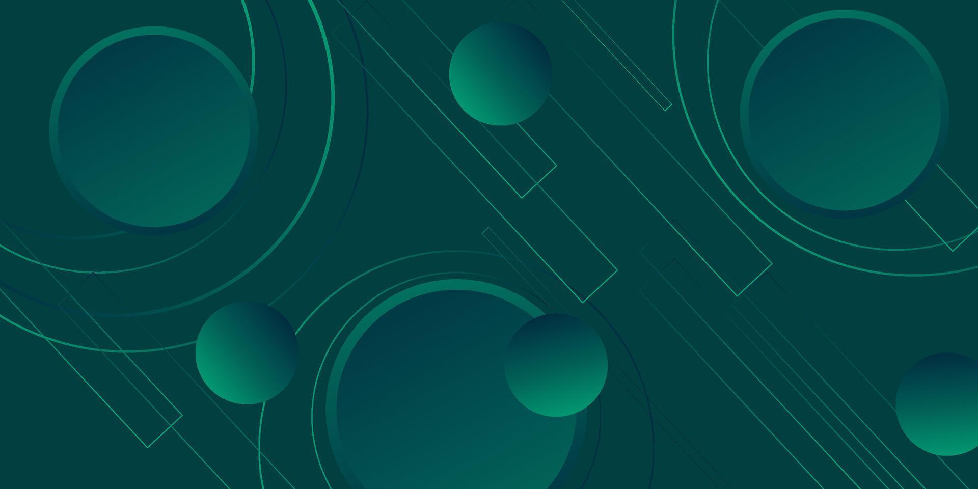 Abstract Dark Green Dynamic Gradient Background With 3d Look And Simple Circle Pattern Round