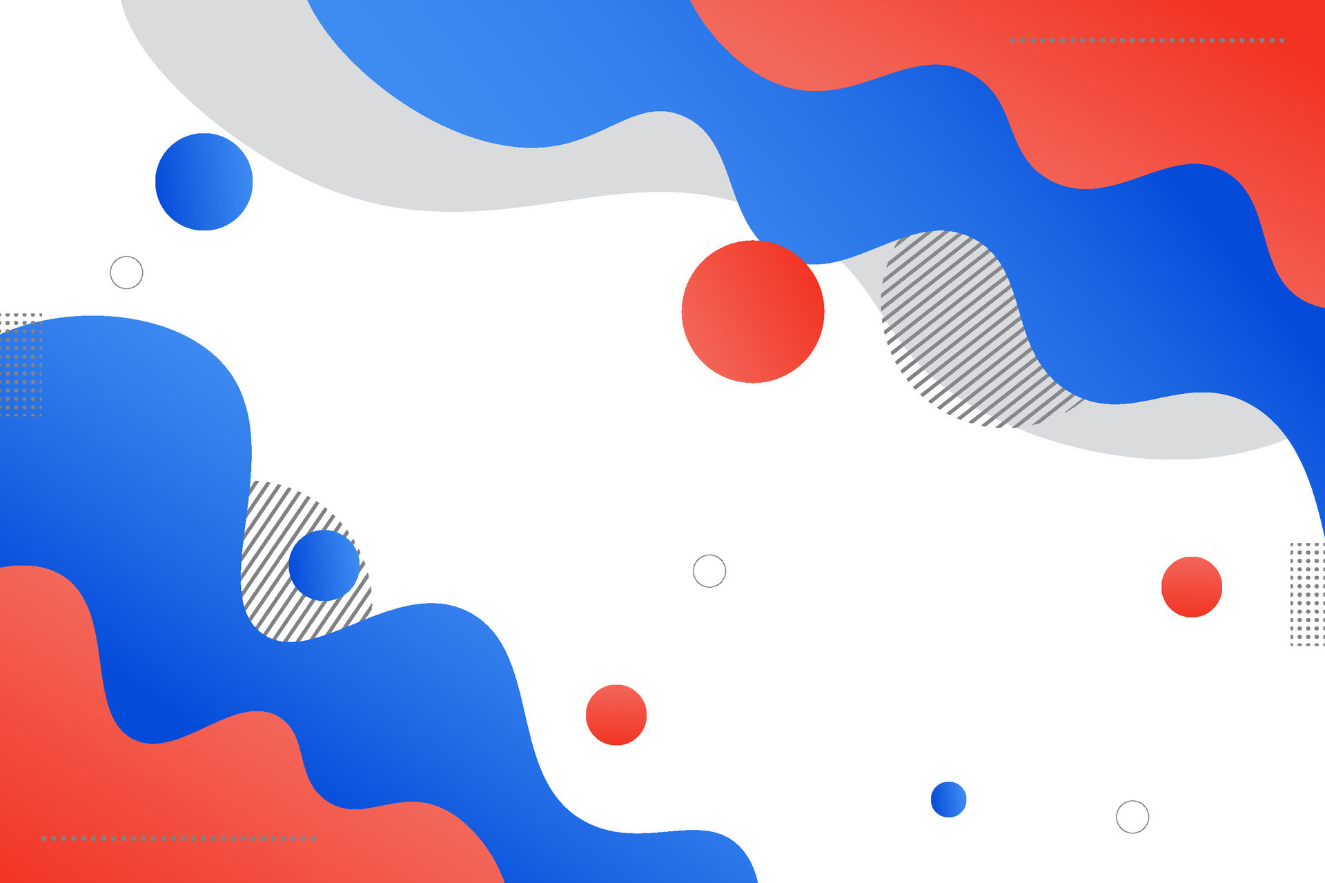 Abstract Wavy Blue Orange Gradient Fluid With Geometric Shapes Overlapping Layers Background