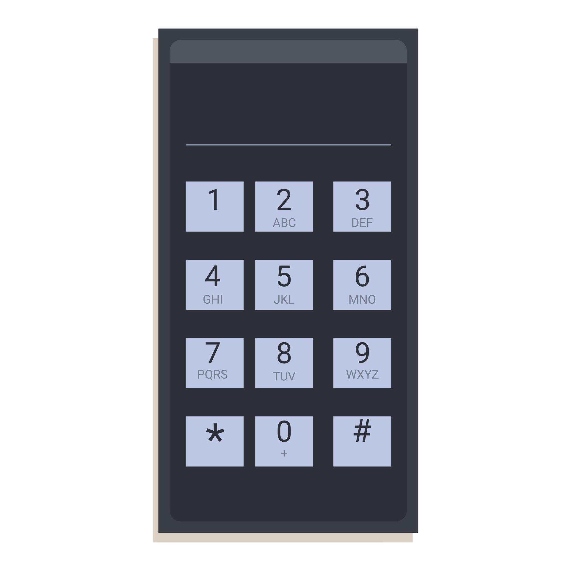 Smartphone showing numerical keypad with letters for messaging 50041386 ...
