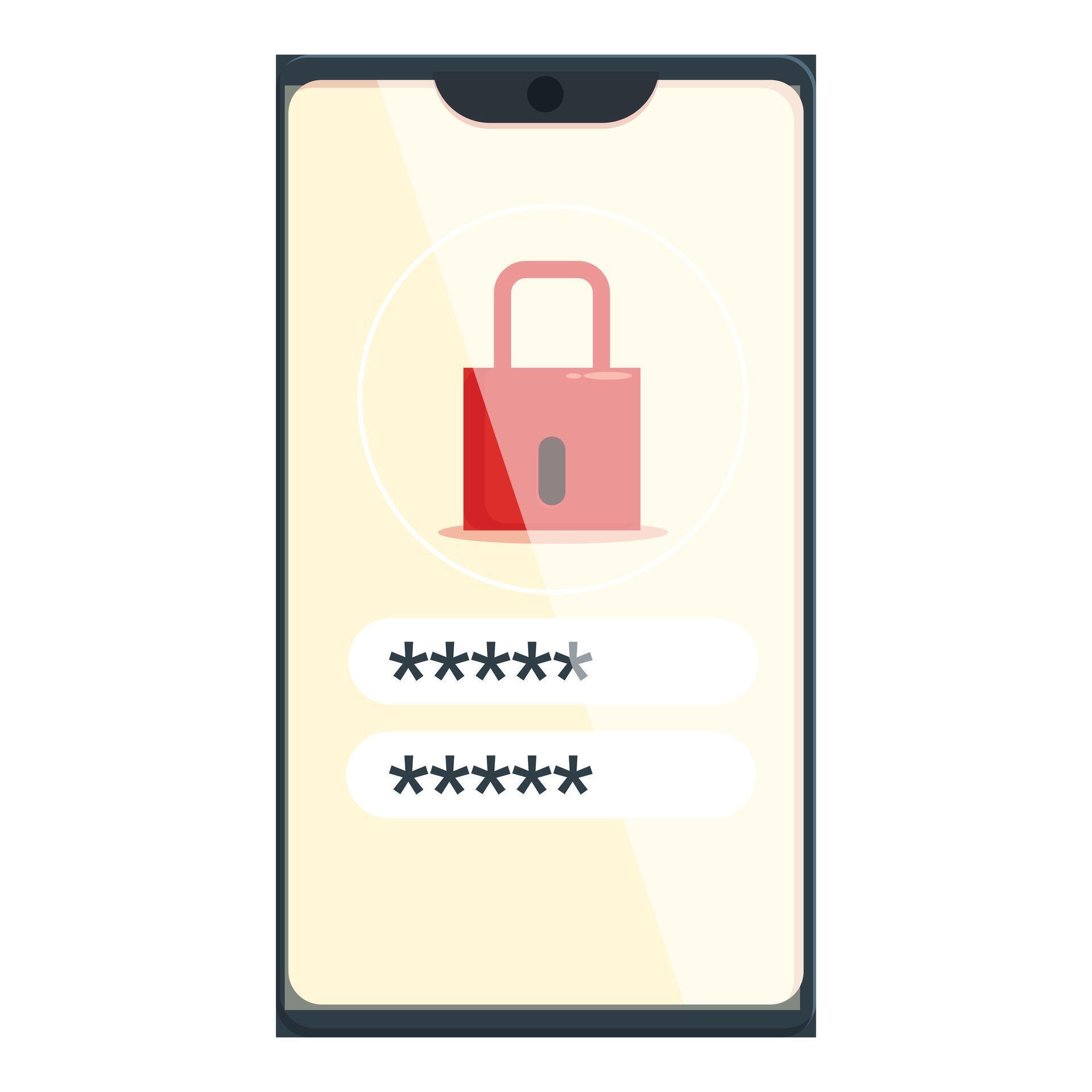 Smartphone Showing Password Protected Login Screen With Padlock Icon