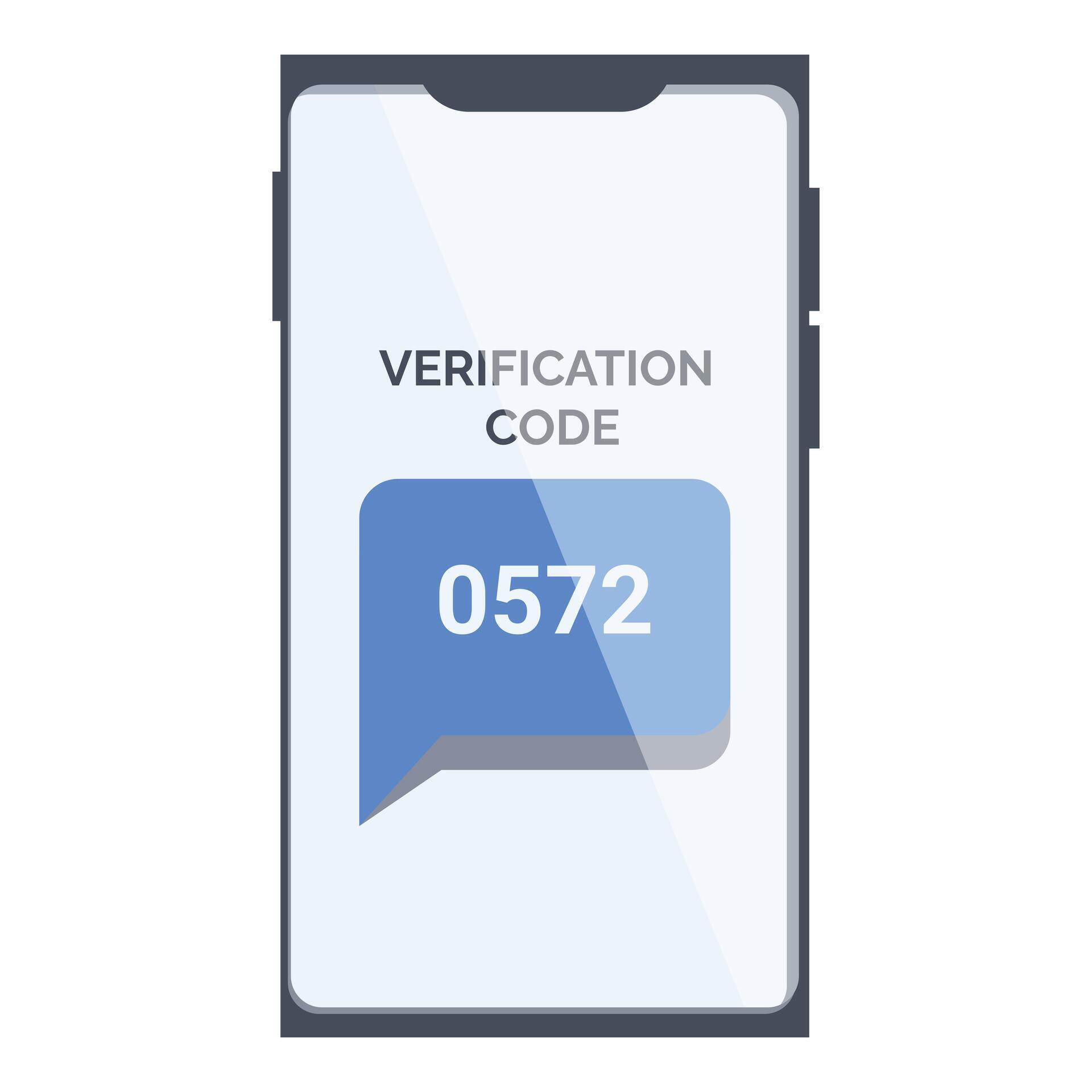 Smartphone showing verification code notification on screen 50041625 Vector Art at Vecteezy