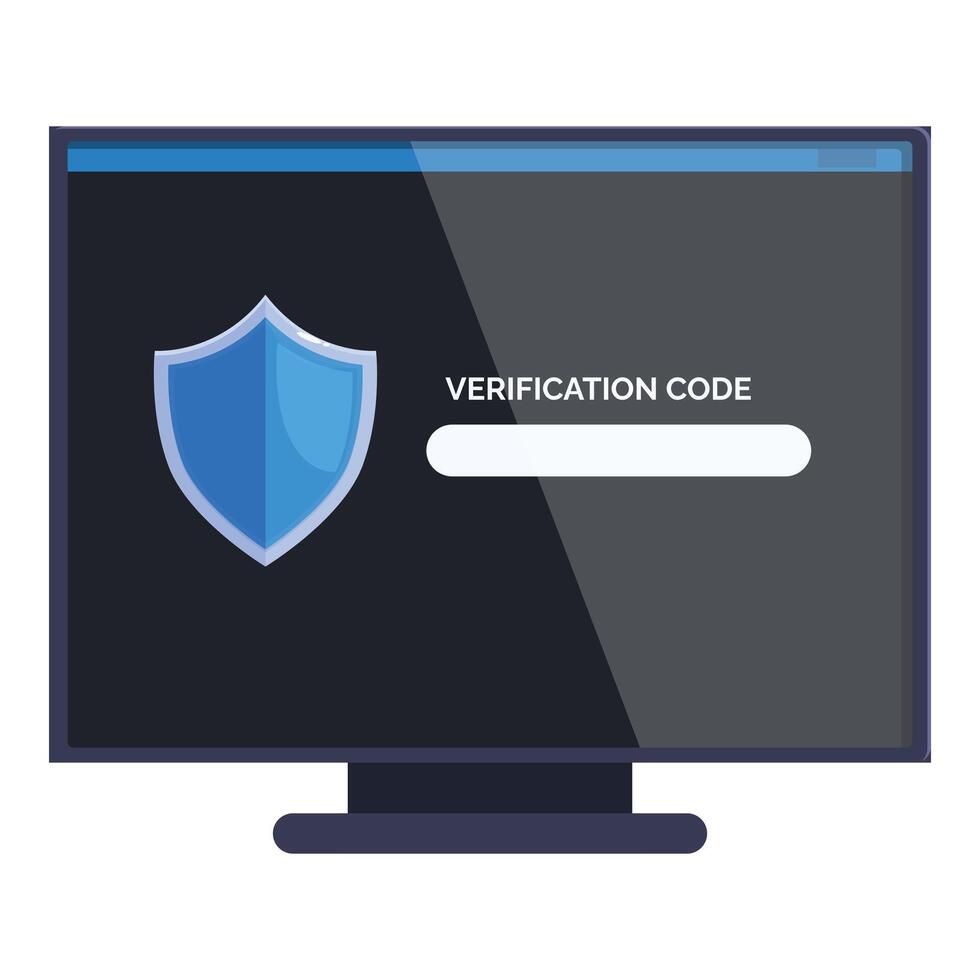 Computer Screen Displaying Verification Code Input Field For Secure Login 50041626 Vector Art At